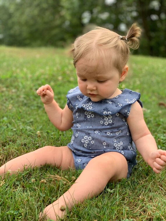 Stitch Collection Baby Newborn Infant Girls Floral Ruffle Neck | Etsy