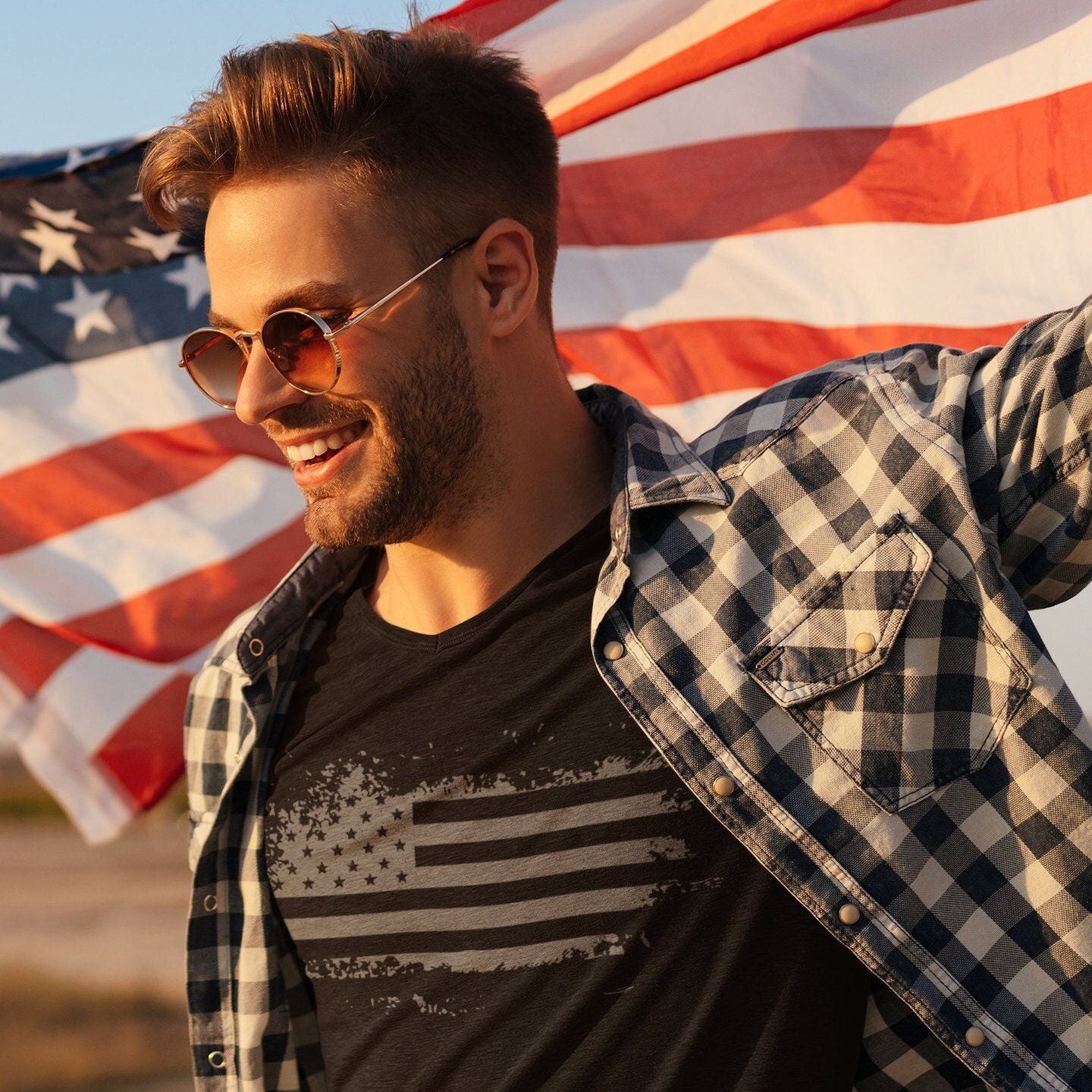 Patriotic American Shirt, 4th of July Shirt, Distressed American Flag ...