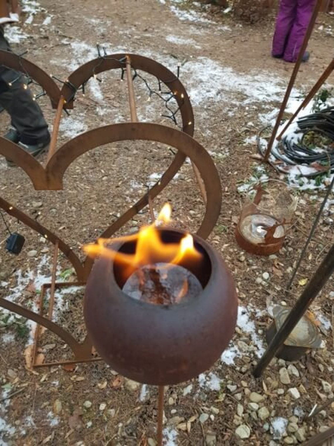 Edelrost Garden Torch Ball for Bioethanol Garden Deco Rust - Etsy