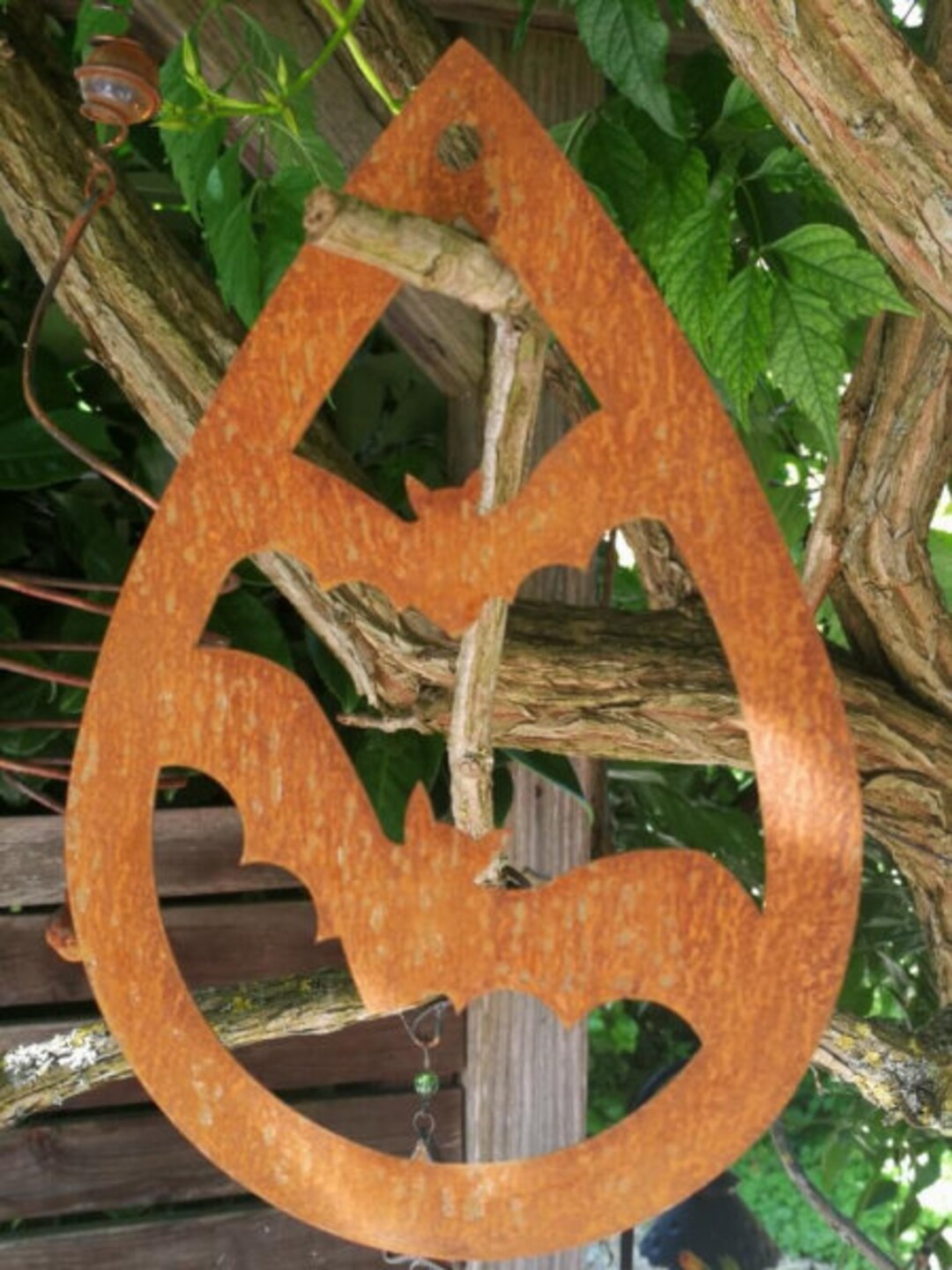 Edelrost Halloween Hanger Bats, Drop-shaped Garden Decoration Rust ...