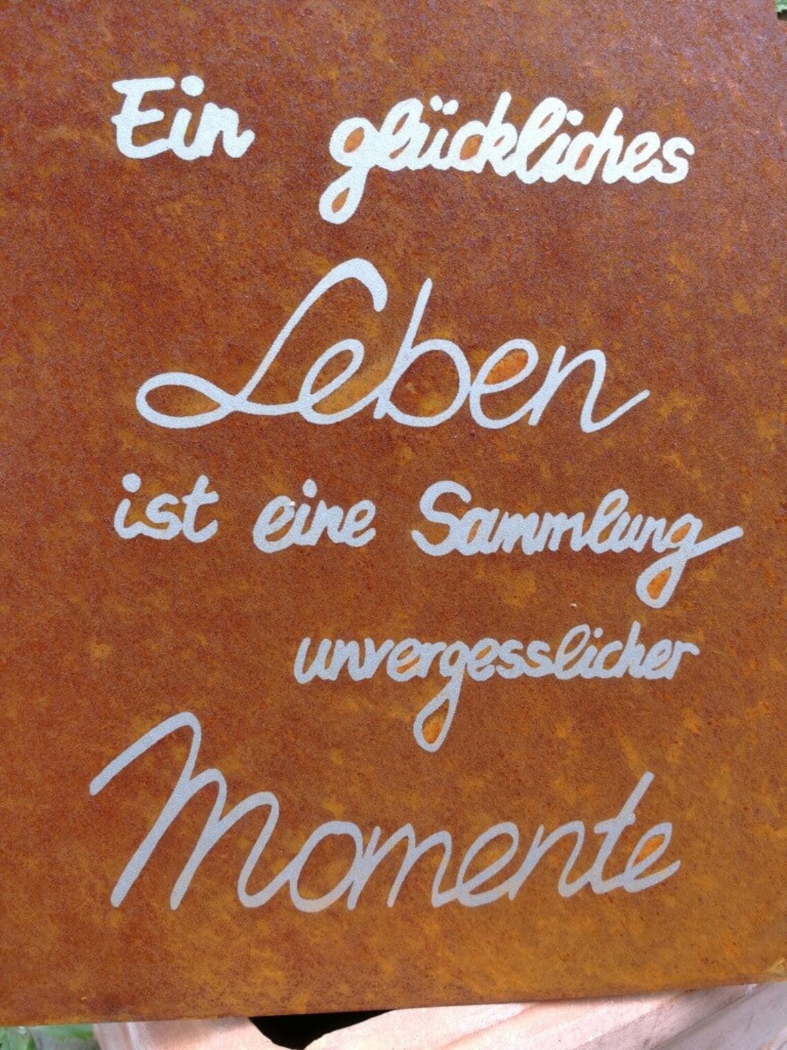 Edelrost Poetry Table moments Rust Shield Metal - Etsy