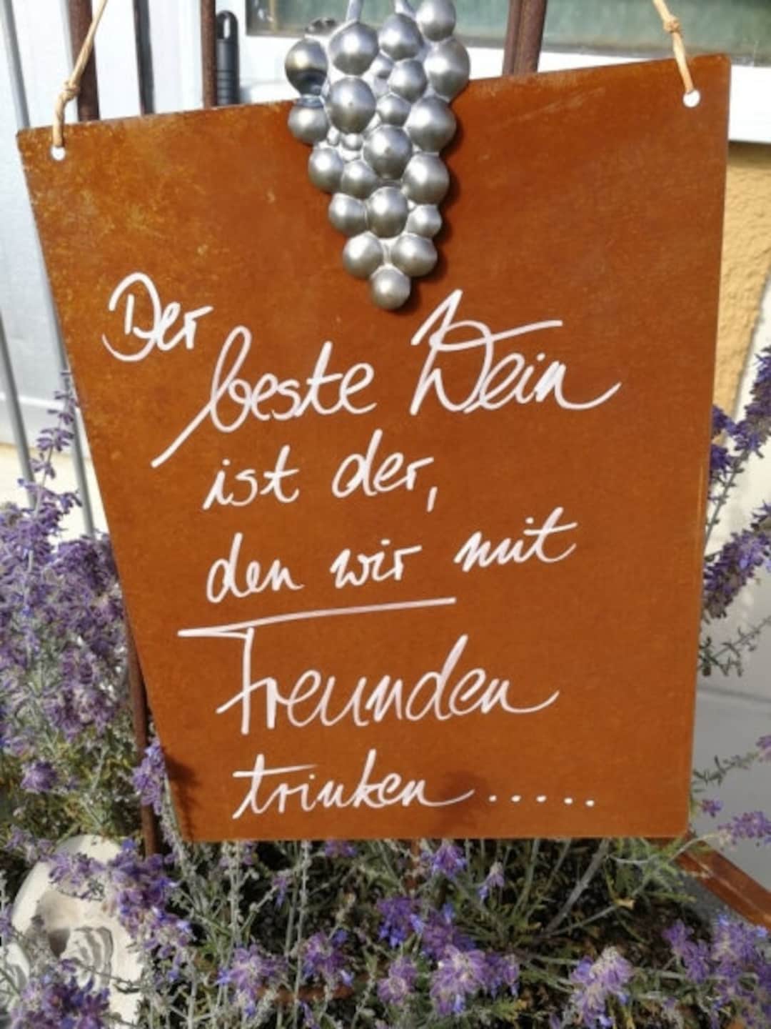 Patina Sign With Grapes the Best Wine Rust Sign Metal Sign Decorative ...