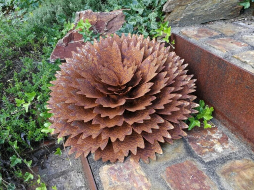 Stainless Rust Flower Scabiosis Garden Decoration Rust Decoration Rust ...