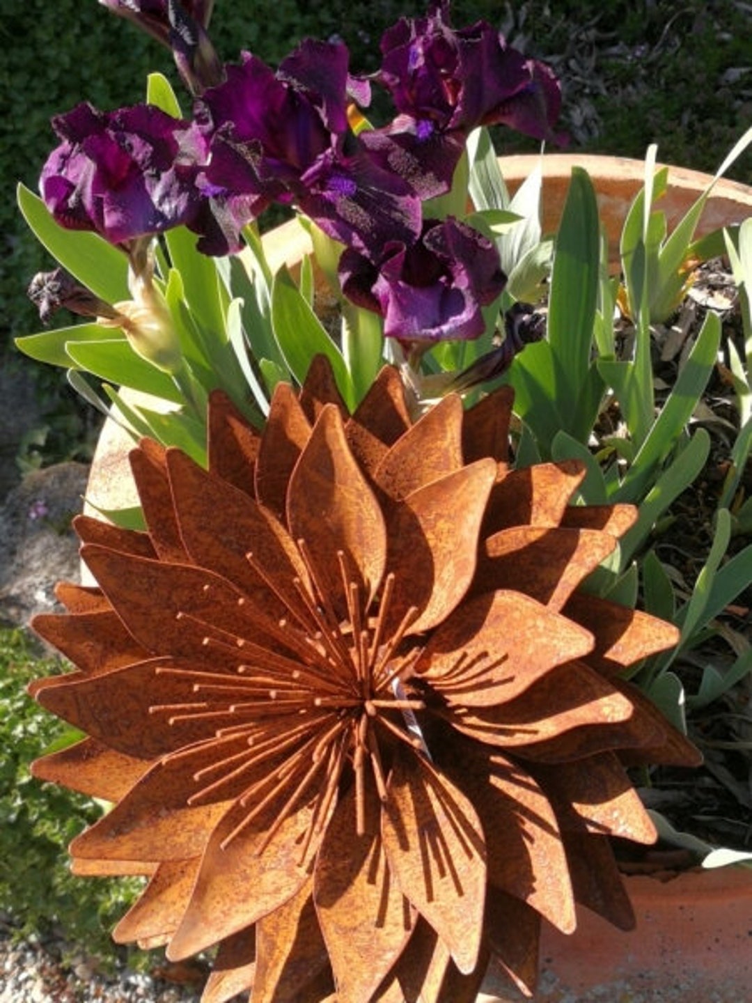 Patina Flower Lilly Rust Flower Metal Flower Garden Decoration Rust ...