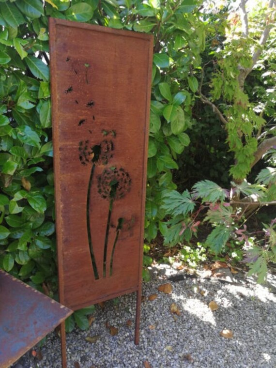 Edelrost Garden Shield Pusteflower Garden Decoration Rust | Etsy