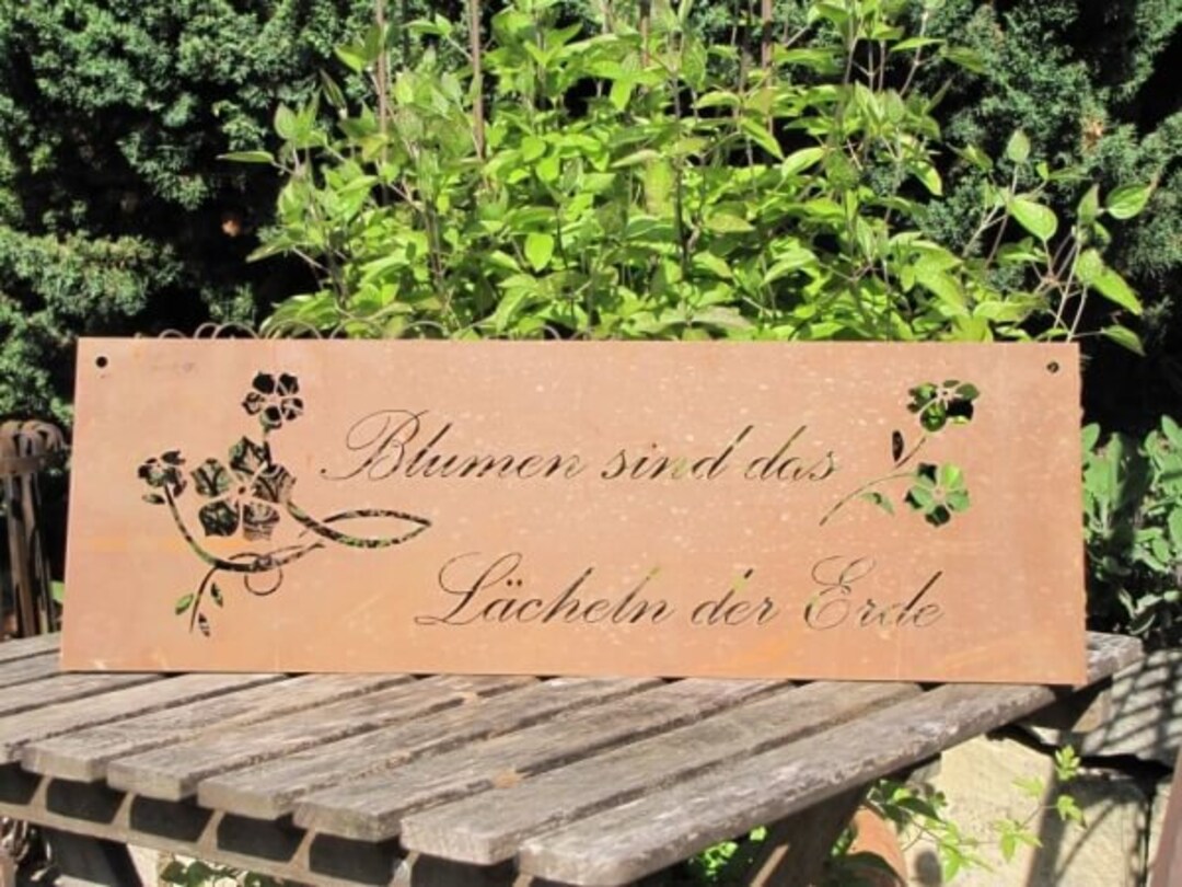 Stainless Rust Plaque flower Rust Sign Metal Sign Decorative Sign Wall ...