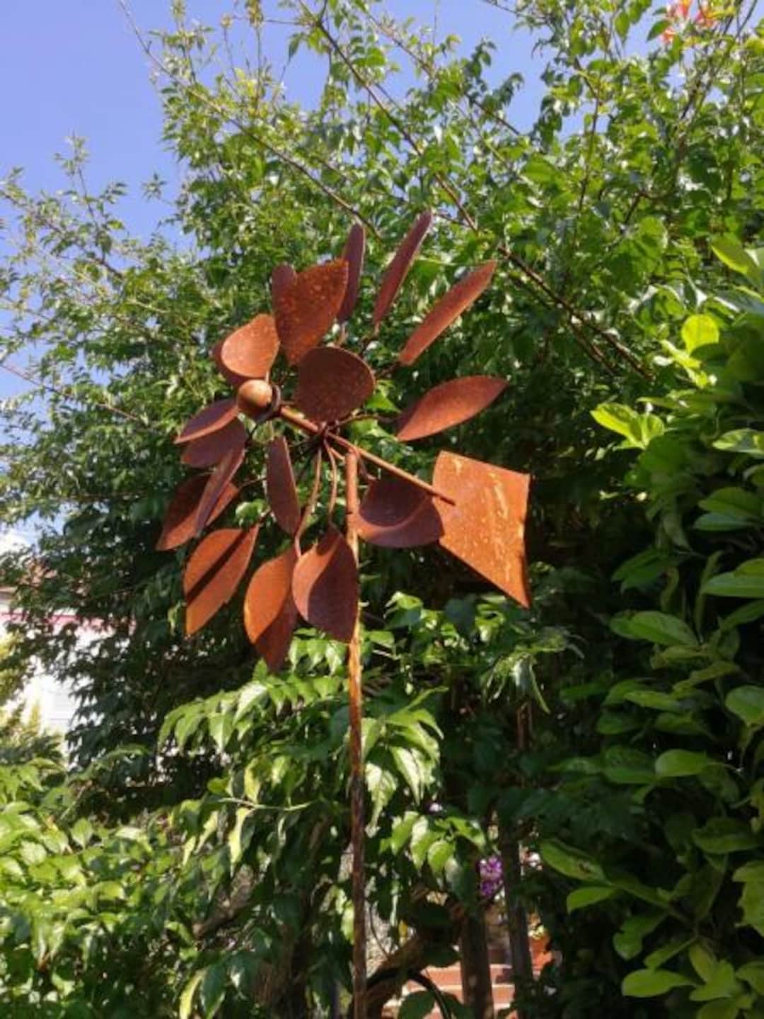 Edelrost Windrad Doppellöffel Gartendeko Rost Gartendekoration Rostdeko ...