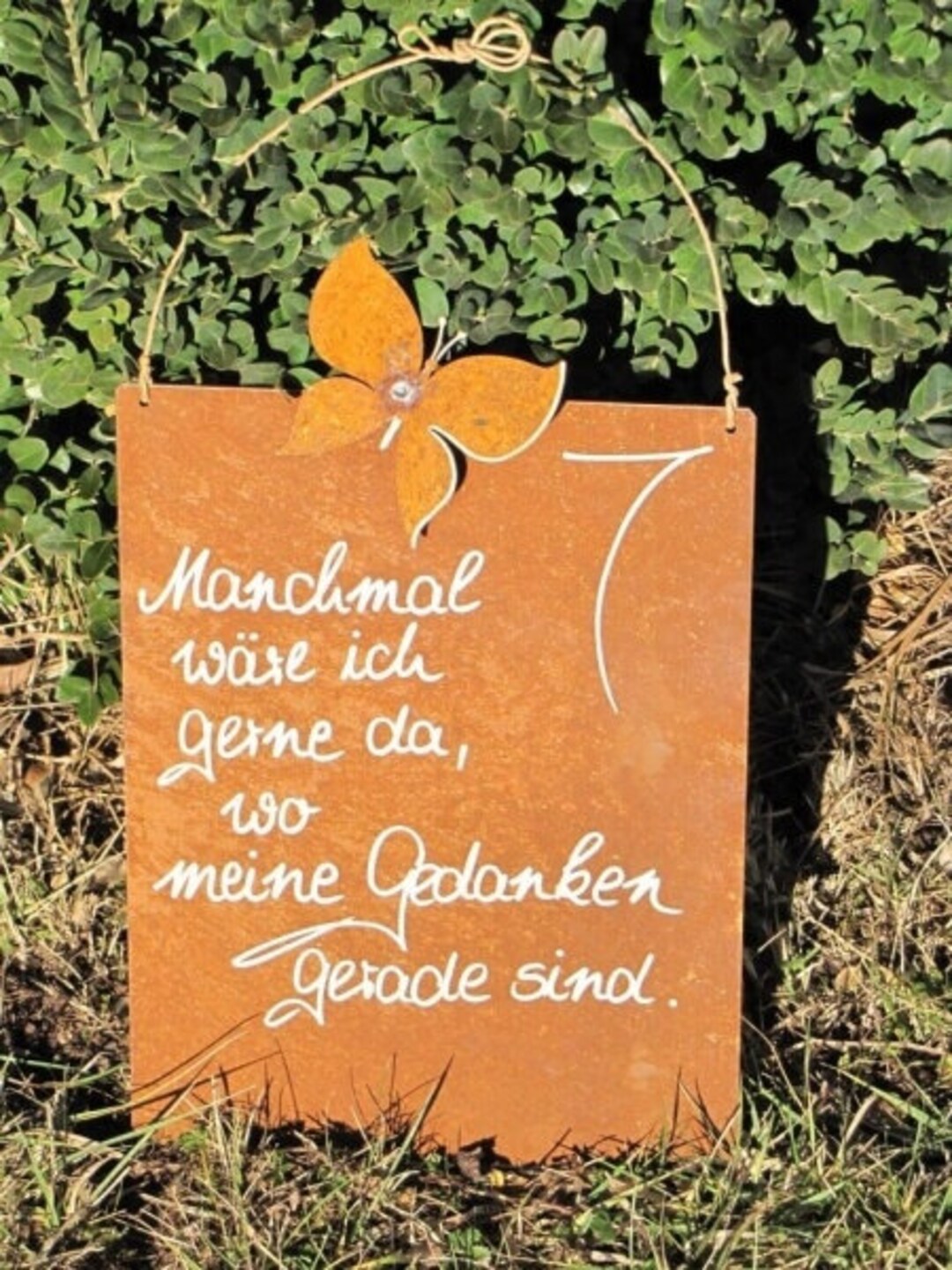 Patina Sign With Butterfly thoughts Rust Sign Metal Sign Decorative ...