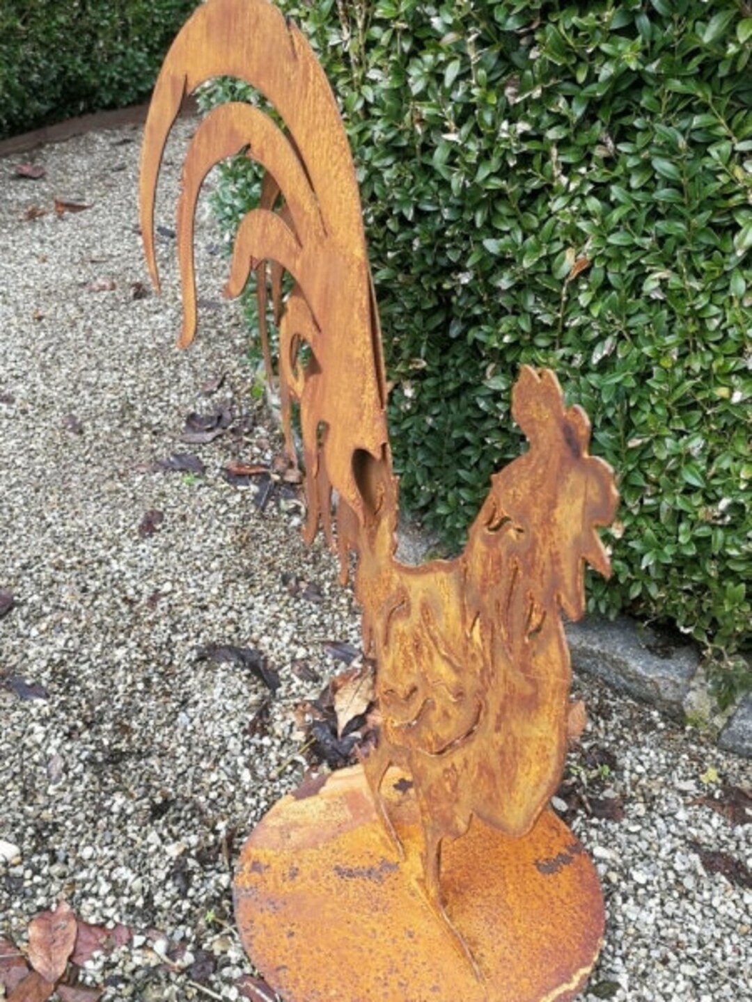 Stainless Rooster Albert, 3D Effect Garden Deco Animal Figure Rust ...