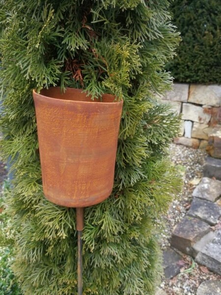 Edelrost Garden Torch Pot With Double Skewer Garden Stick - Etsy