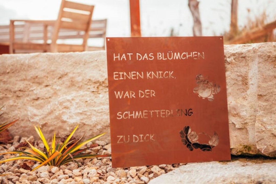 Stainless Rust Poem Panel heavy Butterfly Garden Decoration Rust Garden ...