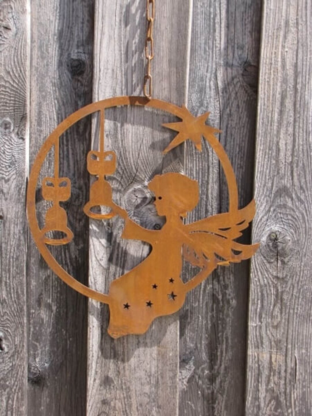 Patina Mural Angel Garden Decoration Rust Rust Angel Deco Angel Rust ...