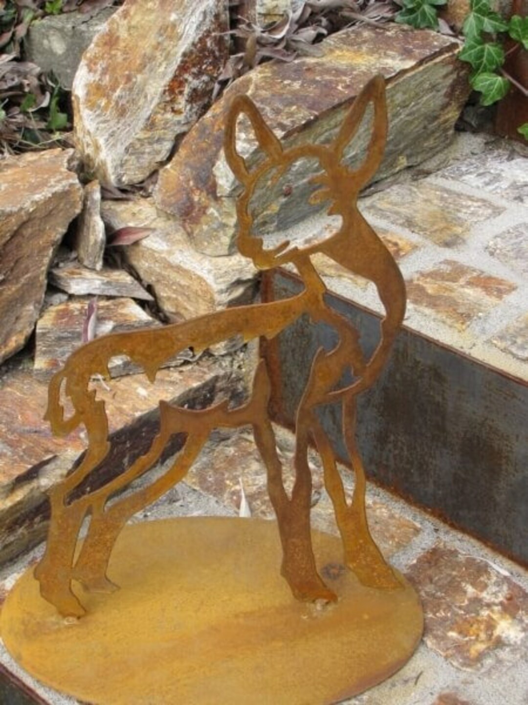 Stainless Rust Deer Silhouette 41 Cm Garden Decoration Animal Figure ...