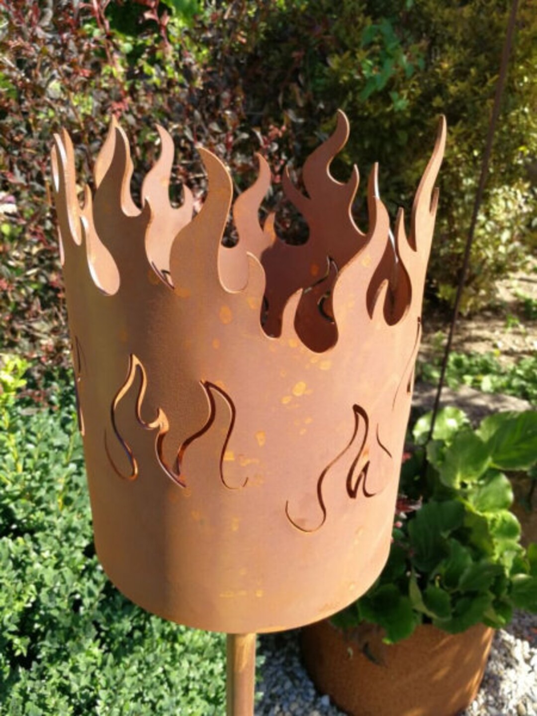Patina Torch Flame Including Stand Garden Decoration Rust Rust ...