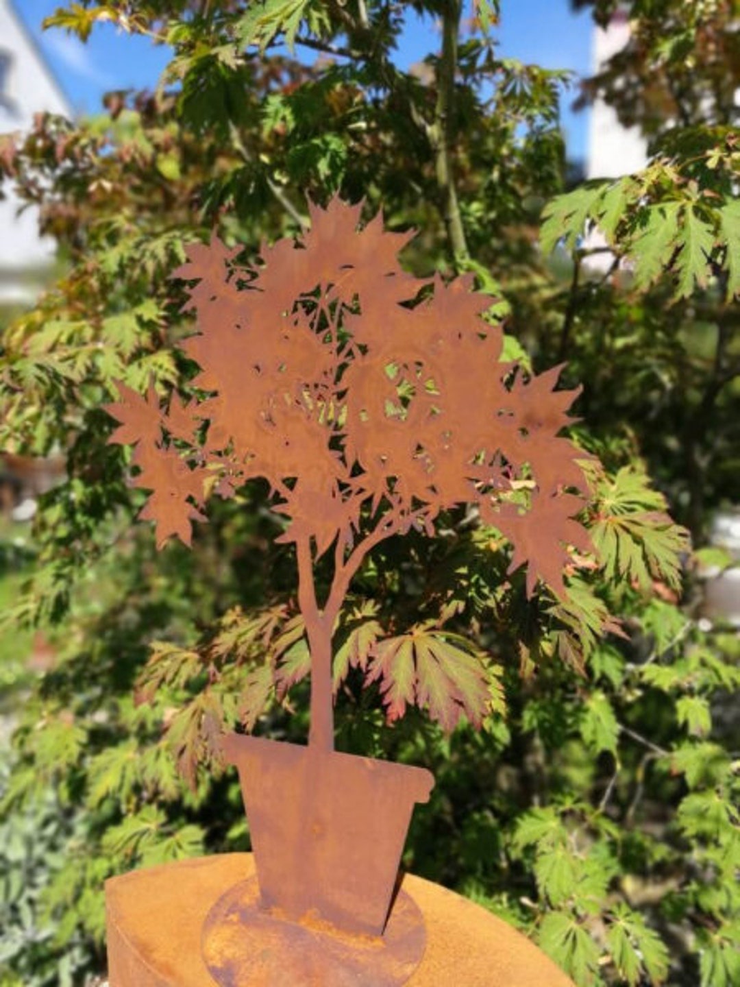 Patina Japanese Maple Garden Decoration Rust Metal Rust Decoration - Etsy