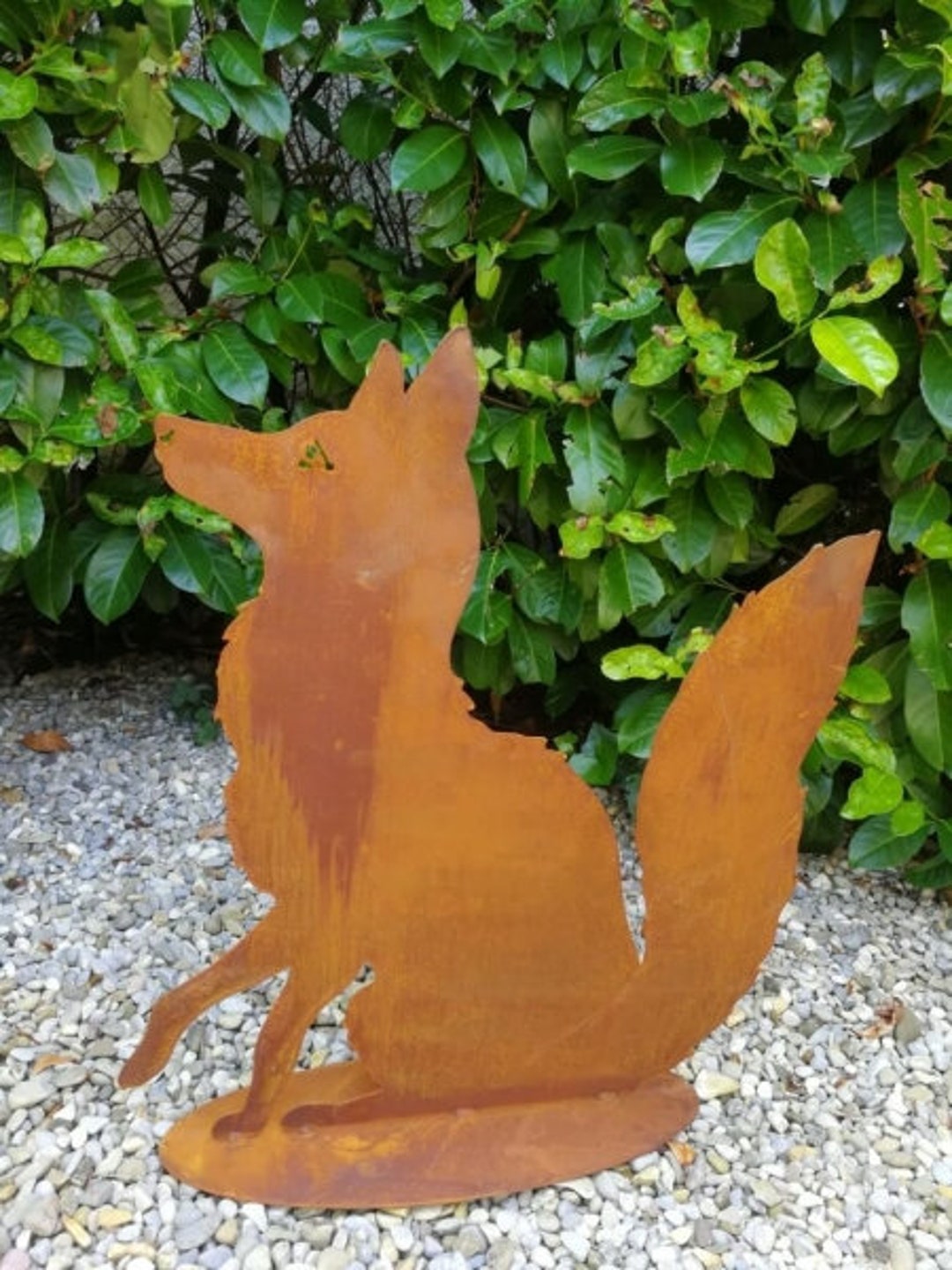Patina Fox Hector, Sitting Garden Decoration Animal Figure Rust Animal ...