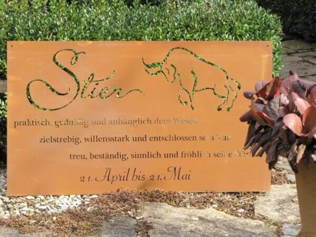 Stainless Rust Zodiac Sign Poem Board taurus Rust Sign Metal Sign ...