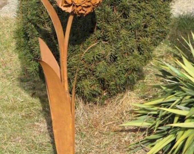 Noble Rust Pusflower on Plate Rust Flower Metal Flower - Etsy