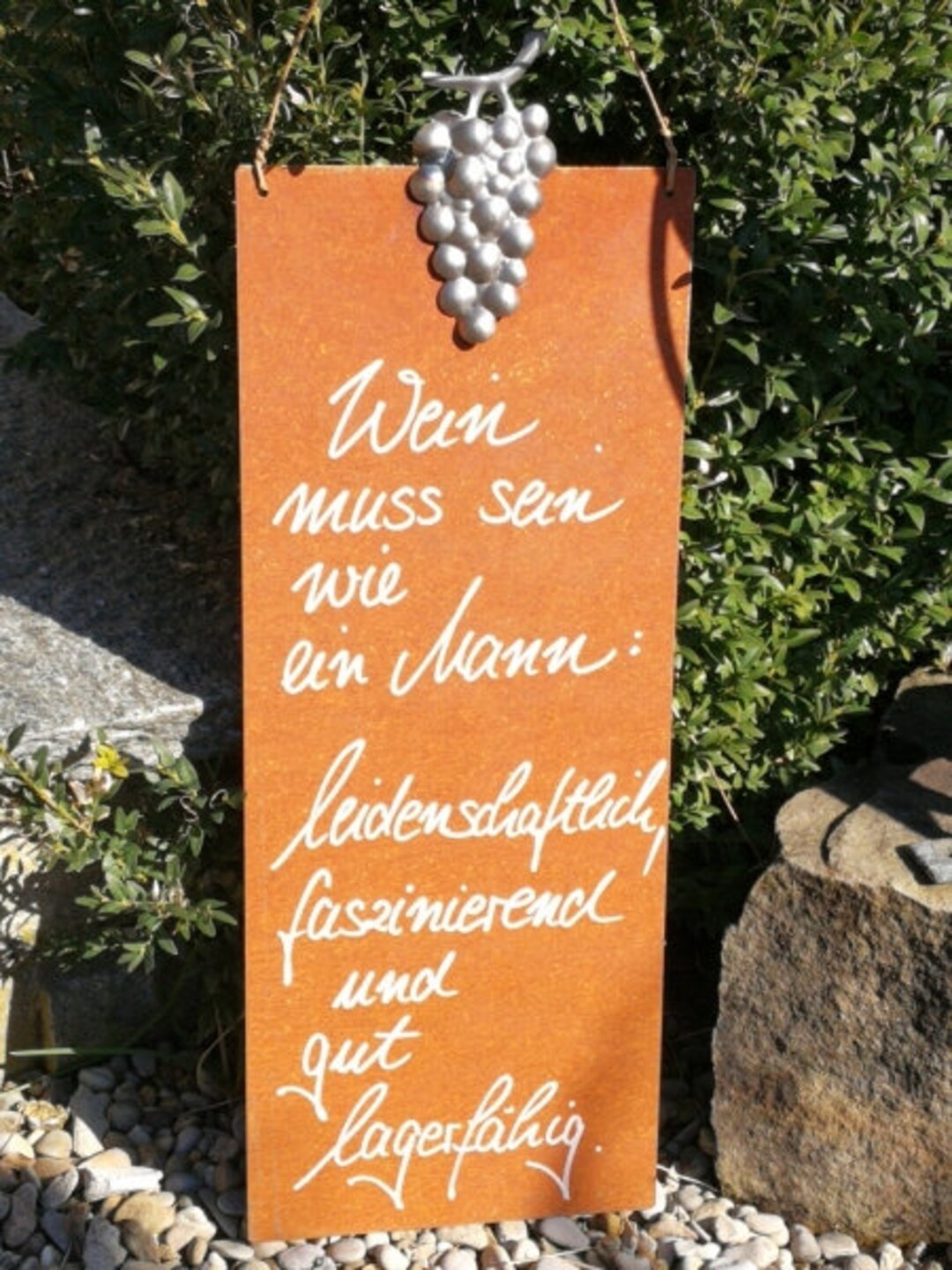 Patina Sign With Grapes man Storable Rust Sign Metal Sign Decorative ...