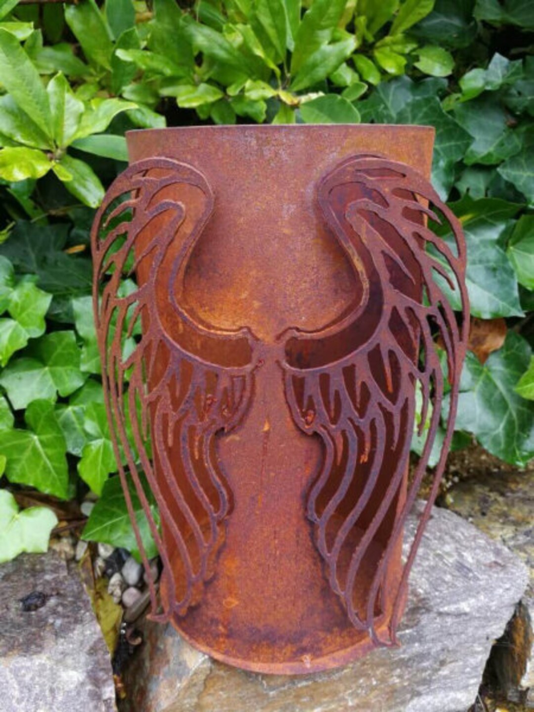 Noble Rust Lantern Angel Wings Garden Decoration Rust Metal Rust ...