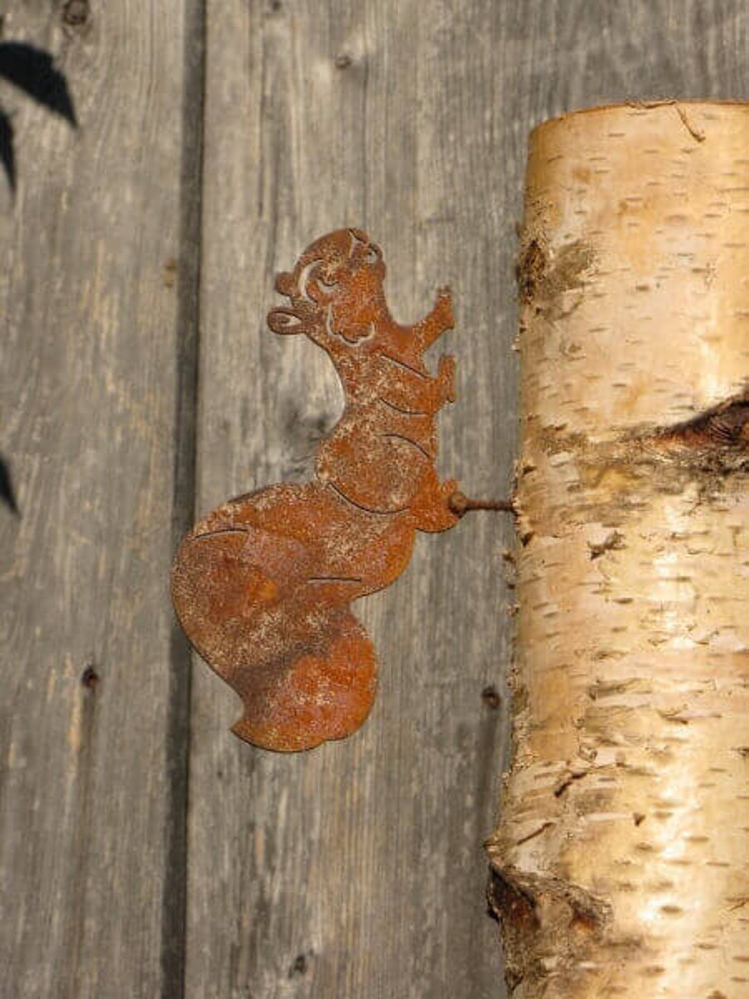 Rusty Metal Squirrel for Screwing Into Place, Garden Decoration, Animal ...