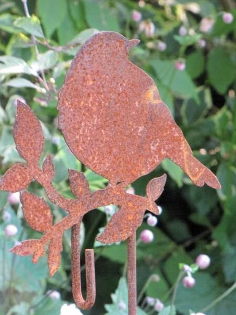 Edelrost Garden Plug Traffic Light Holder Bird on Branch - Etsy