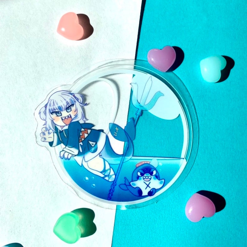 Hololive Vtuber Gawr Gura Vinyl Sticker Fan Merch - Etsy
