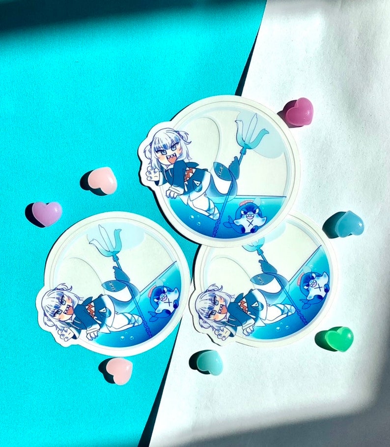 Hololive Vtuber Gawr Gura Vinyl Sticker Fan Merch - Etsy