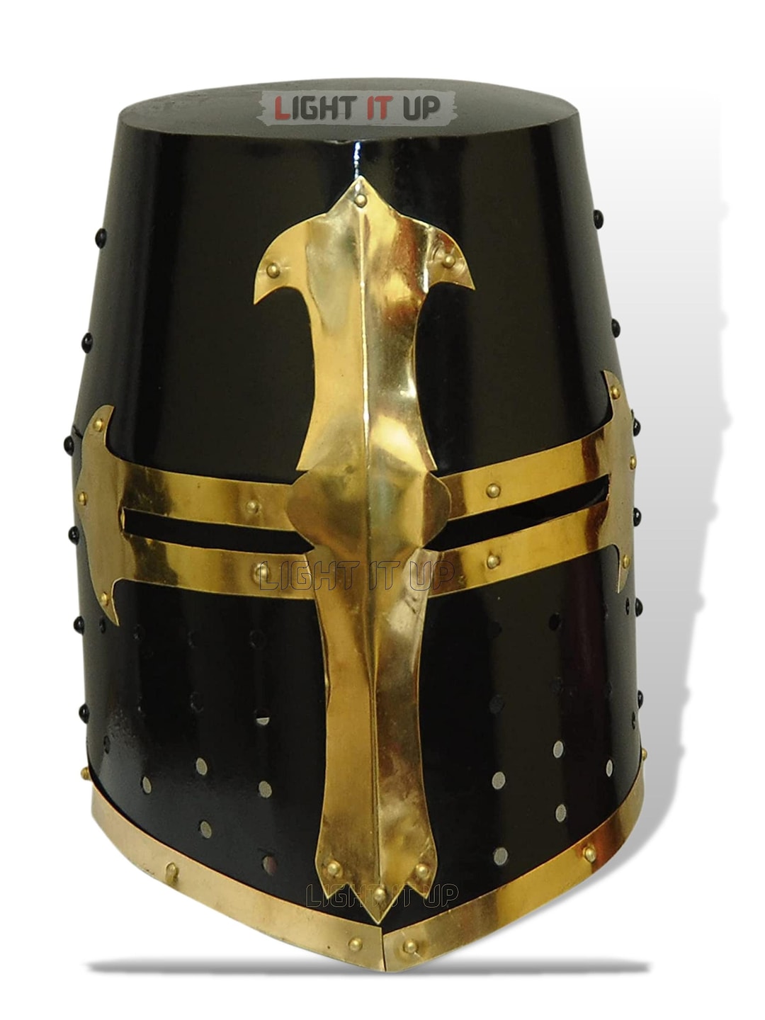 Medieval Knight Armour Templar Crusader Helmet With Brass - Etsy