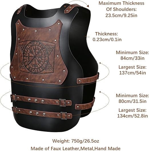Medieval Viking Warrior Chest Armor Leather West Styel Black - Etsy