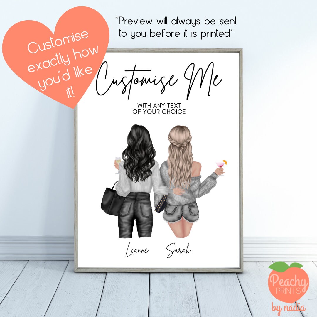 Custom Best Friends Wall Print personalised Exactly How You Want It ...