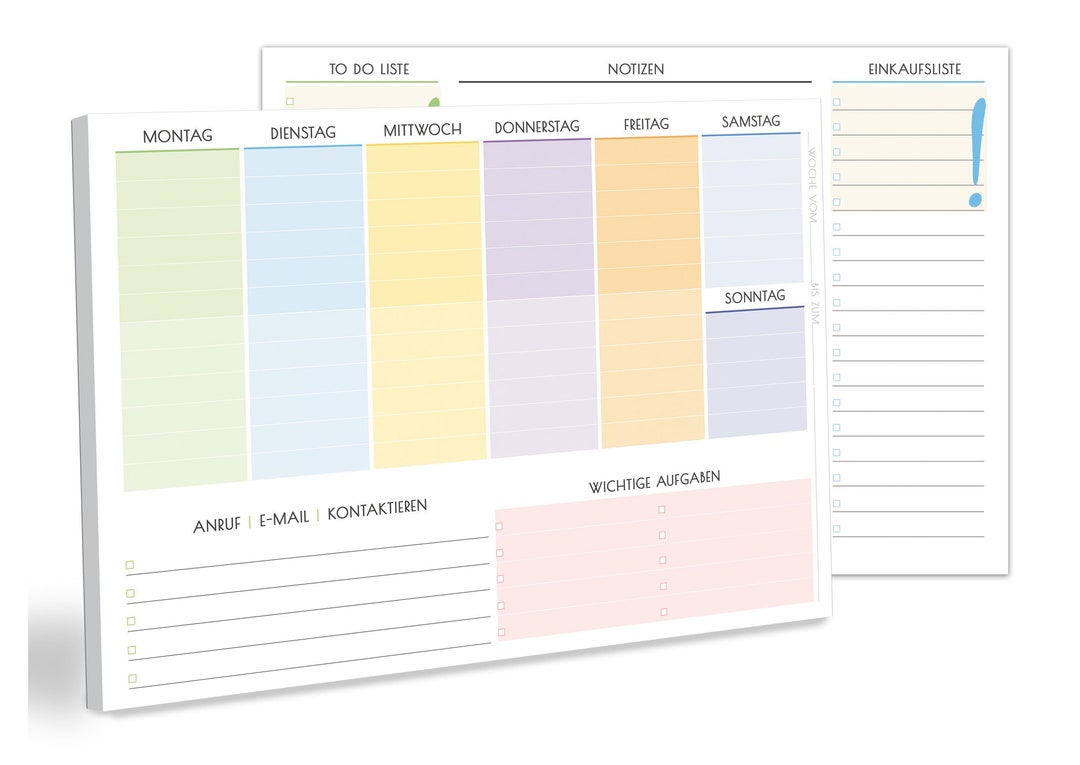 Weekly Planner Block Appointment Planner With Weekly Overview, To-do ...