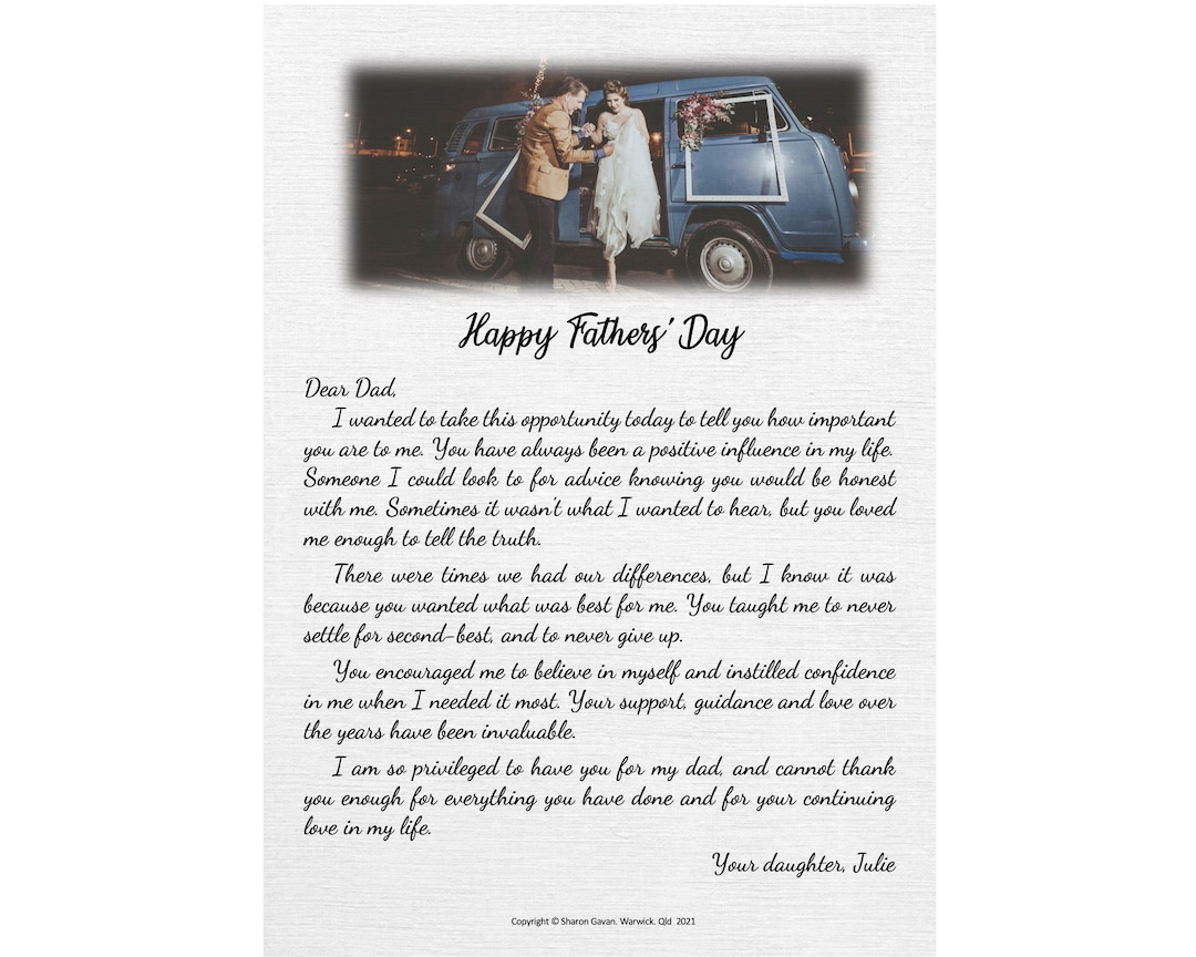 PERSONALISED Fathers' Day Letter - Etsy