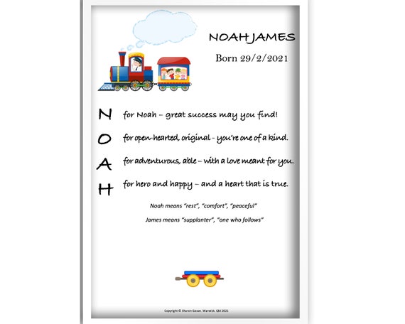 PRINTABLE Personalised Boy's Name Gift | Etsy