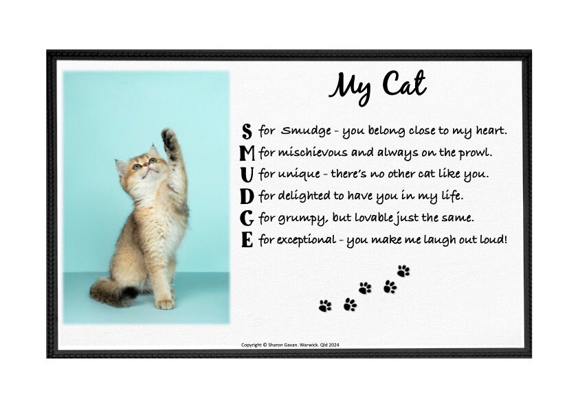 PET DOG CAT Personalised Acrostic Poem - Etsy
