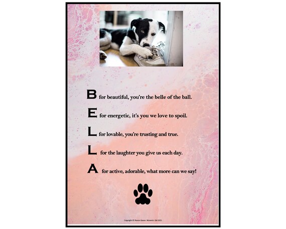 Personalised Pet Name Acronym - Etsy