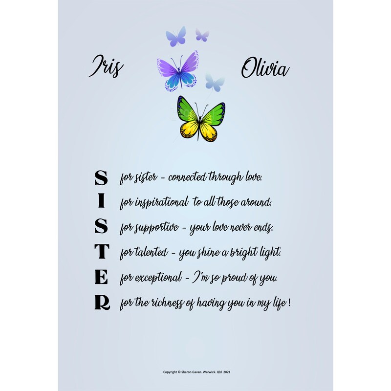 Sister Poem - Etsy