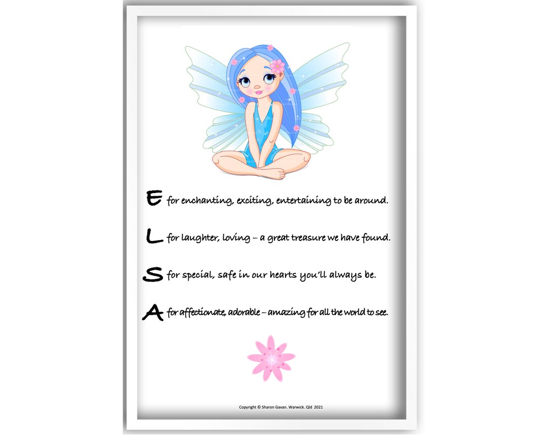 Personalised Elsa Poem - Etsy