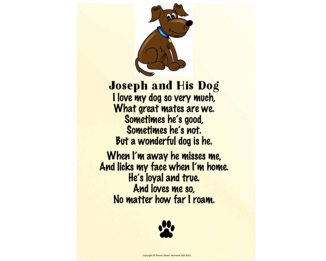 Child's Dog Poem - Etsy