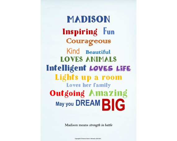 Personalised Name Poster - Etsy