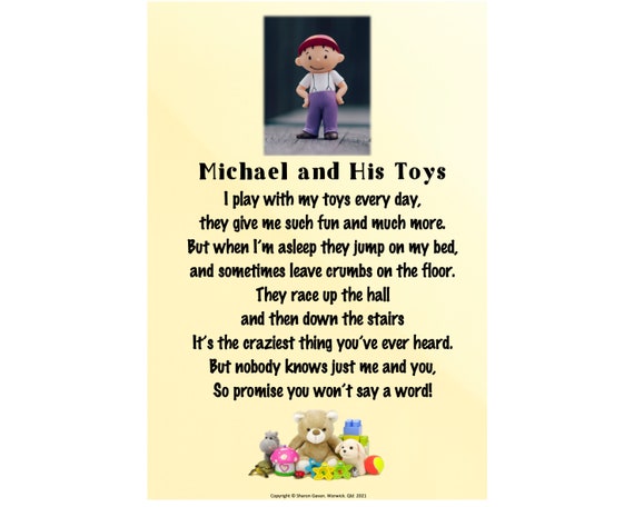 Child's Toys Poem Wall Art | Etsy