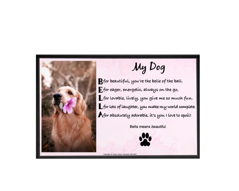 PET DOG CAT Personalised Acrostic Poem - Etsy