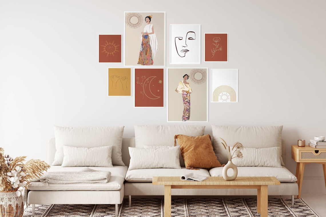 Filipino Gallery Wall Set, Filipino Set of 6 Woman Prints, Gallery Wall ...