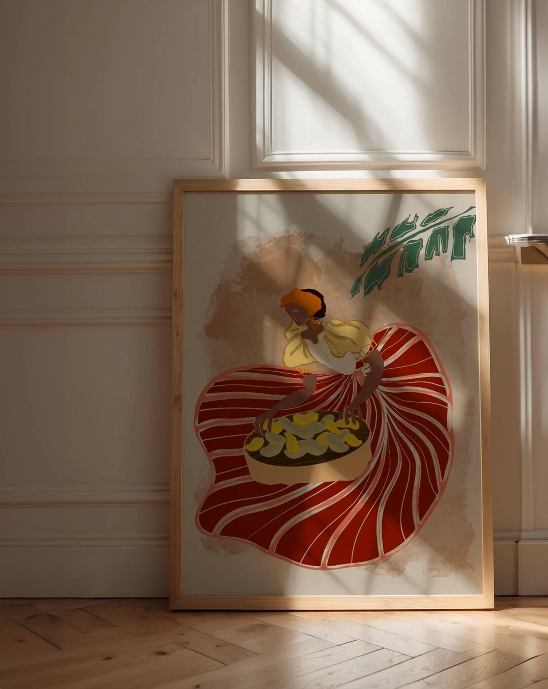 Filipino Woman Mango Print Abstract People Art Wall Modern Abstract ...