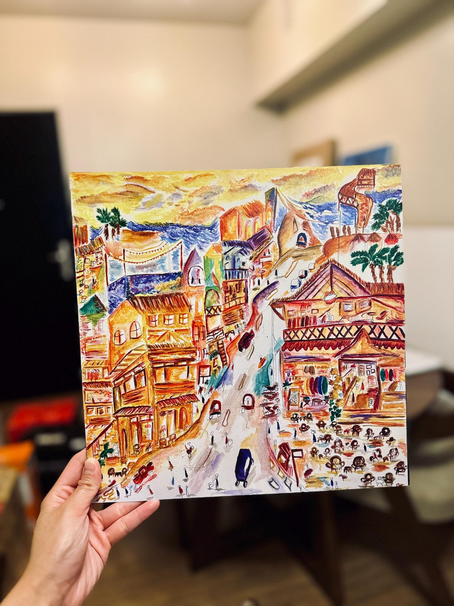 Siargao Colorful Village ART PRINT Original Painting Contemporary Wall ...