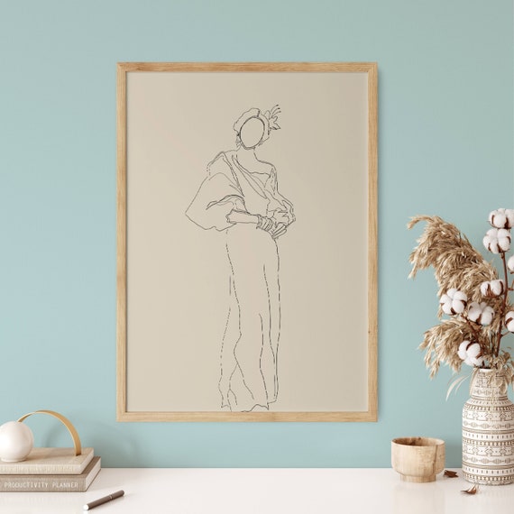 Female line art exhibition poster Filipino Feminist Wall Art | Etsy