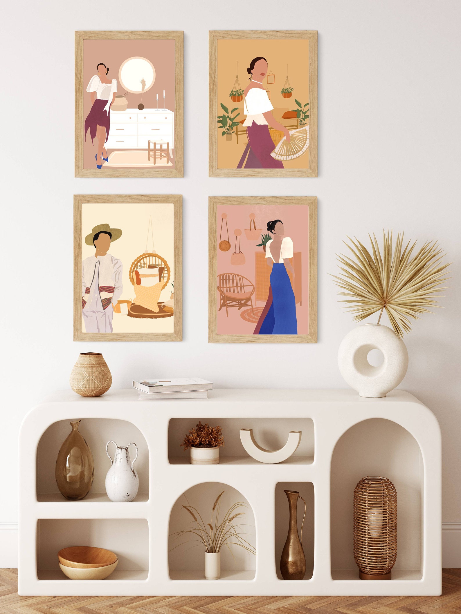 Filipino Gallery Wall Set Filipino Set of 4 Woman and Man - Etsy