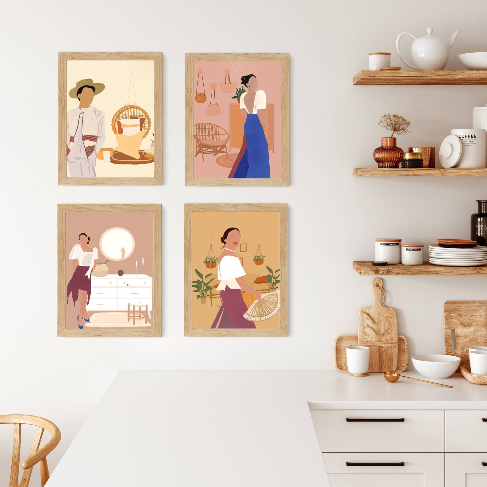Filipino Female Woman Boho Art, Philippines Poster, Filipino Art, Asian ...