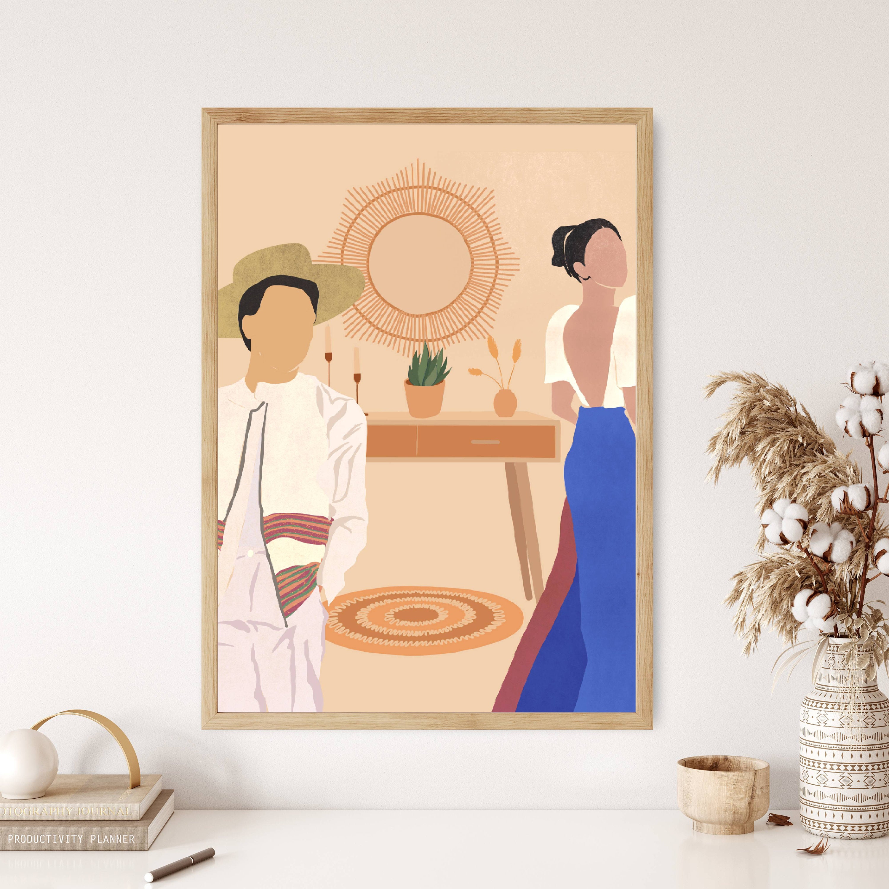 Minimalist Woman and Man Filipino Prints, Fashion Wall Art Set ...