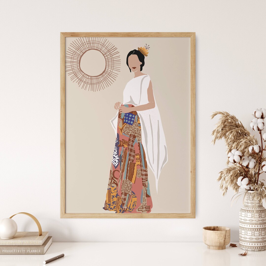 Filipino Feminist Wall Art, Female Woman Boho Art, Female Form Art ...